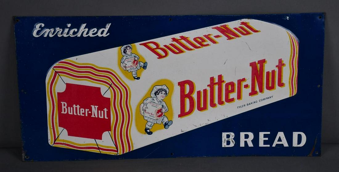 Butter-nut Bread Metal Sign Auction