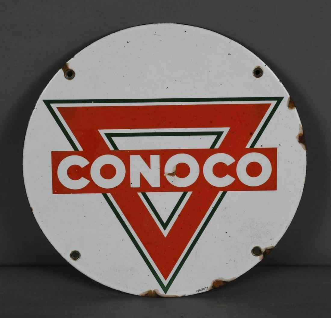 Conoco Logo Porcelain Truck Door Sign Auction