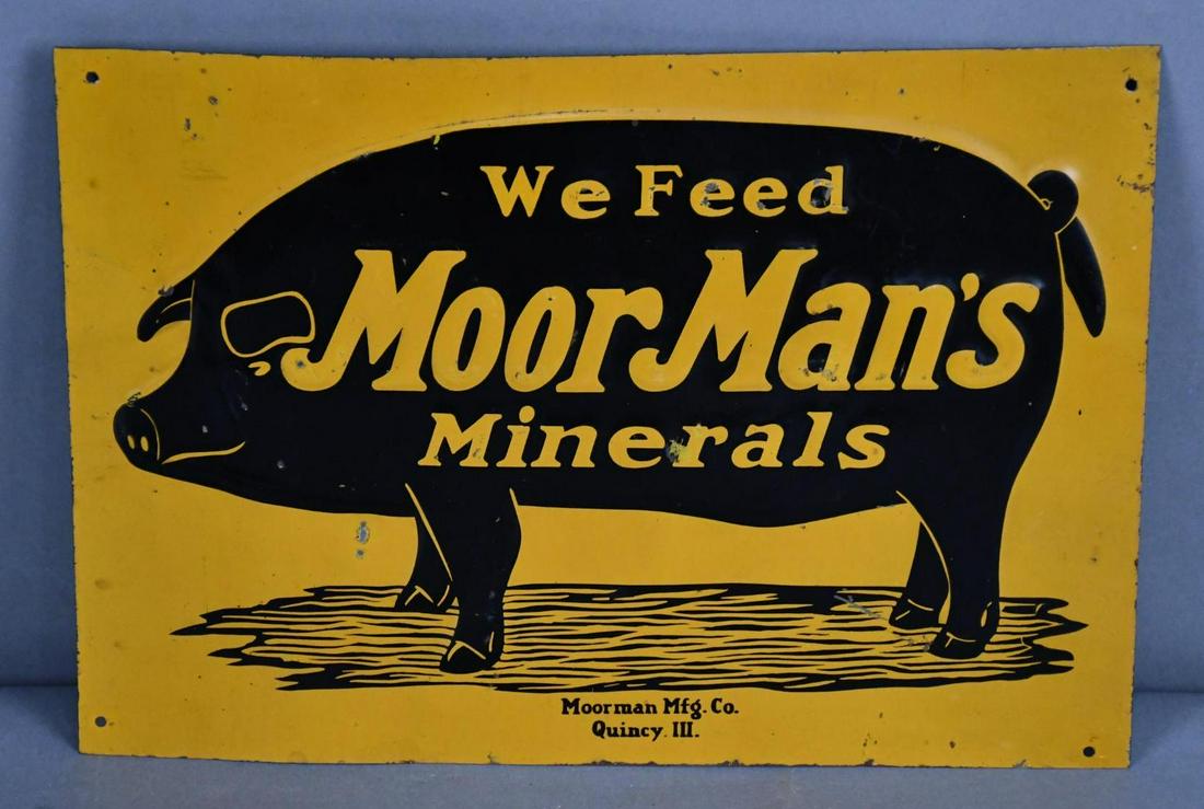 We Feed Moorman's Minerals W/hog Image Metal Sign Auction