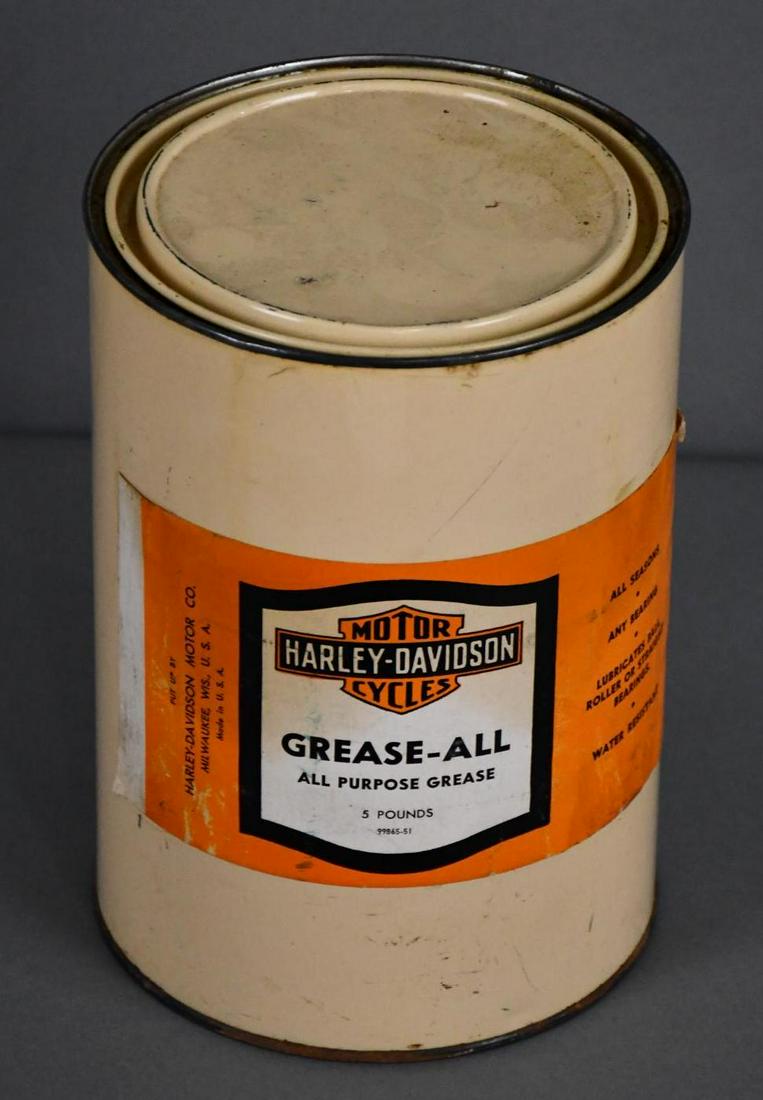 Harley-davidson Five Pound Metal Grease Can Auction