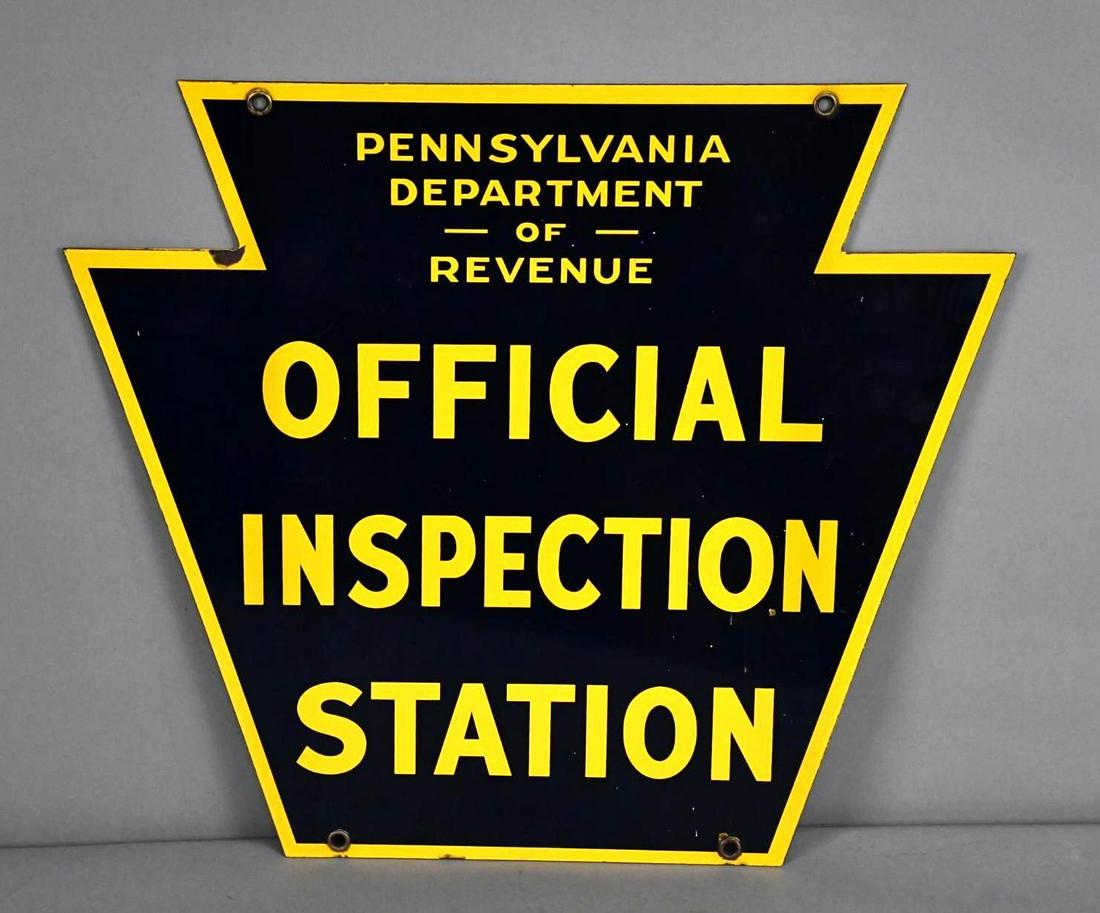 Pennsylvania Official Inspection Station Porcelain Sign (tac)