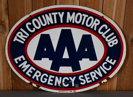 Aaa Auto Club Of Rochester Emergency Service Double Sided Porcelain ...