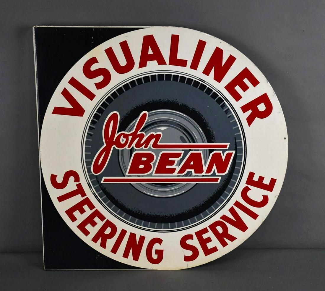 John Bean Visualiner Steering Service Metal Flange Sign (tac)