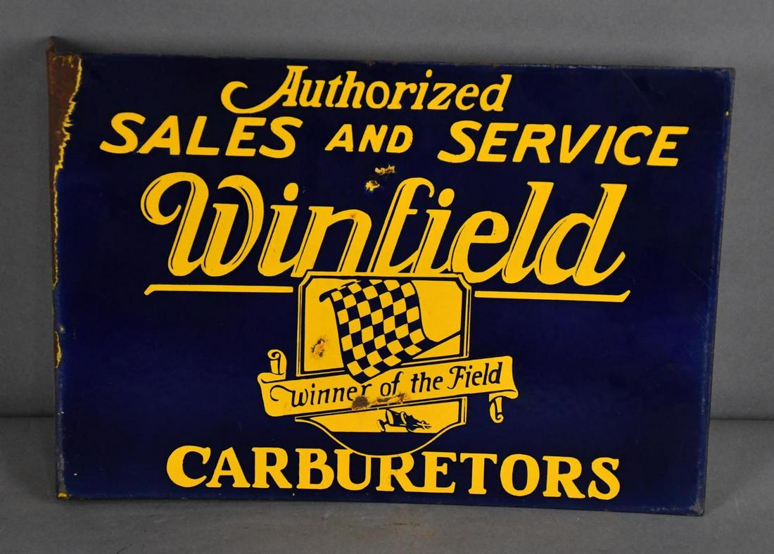 Winfield Carburetors Authorized Sales & Service W/logo Porcelain Flange ...