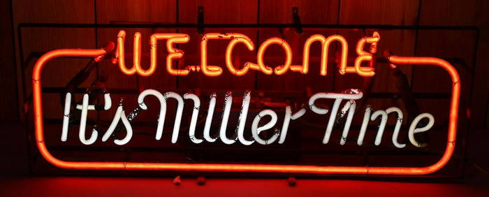 Miller Lite "miller Time" Neon Wall Clock