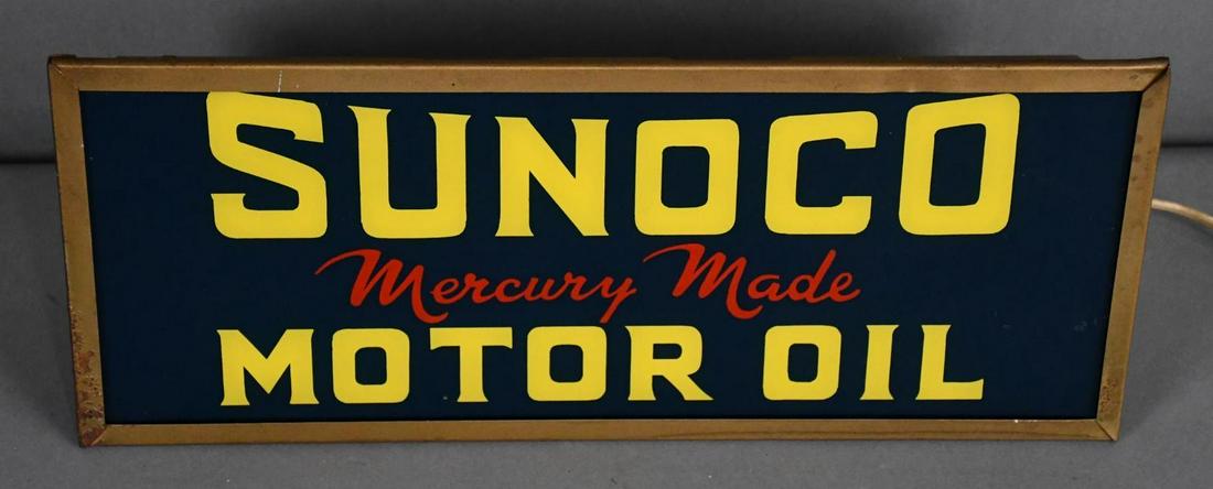 Sunoco Mercury Made Motor Oil Lighted Sign Auction