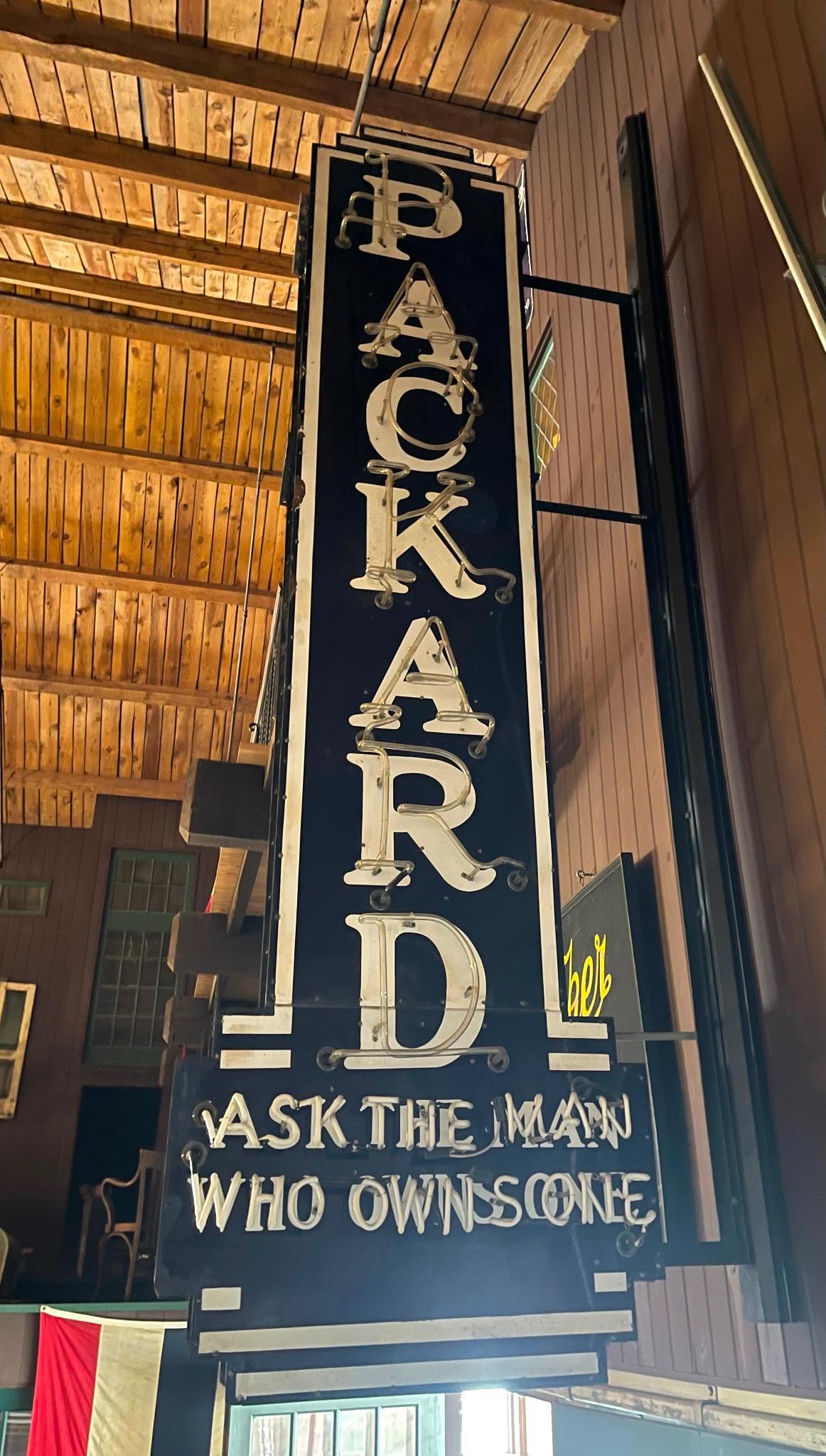 Rare Packard "ask The Man Who Owns One" Vertical Porcelain Neon Sign (tac)