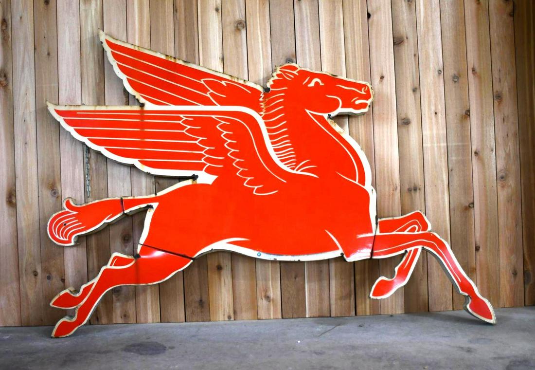 (mobil) Pegasus Porcelain Cookie Cutter Sign (right-facing) (tac) Auction