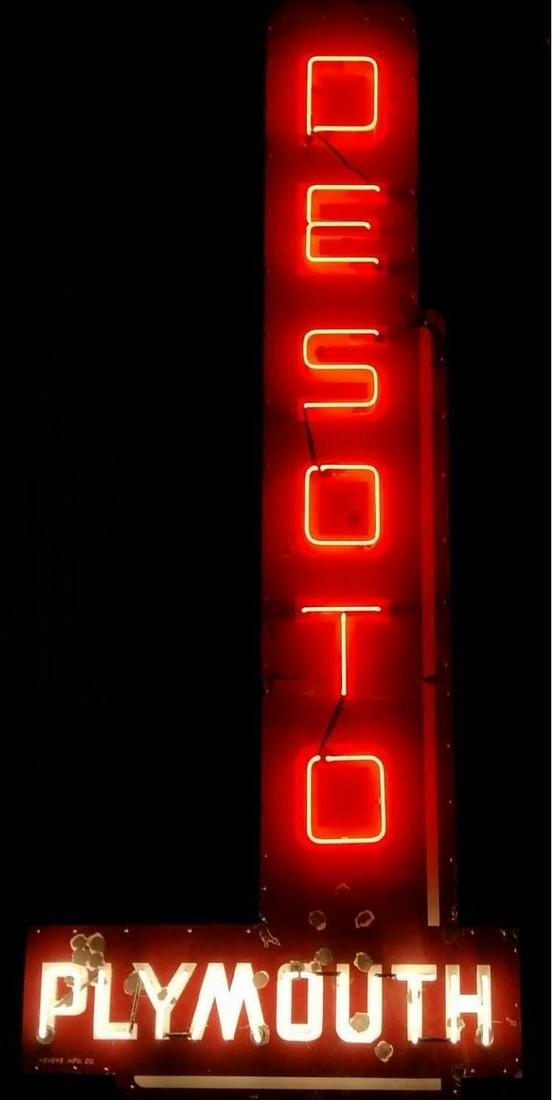 Desoto Plymouth Neon Sign (tac) Auction