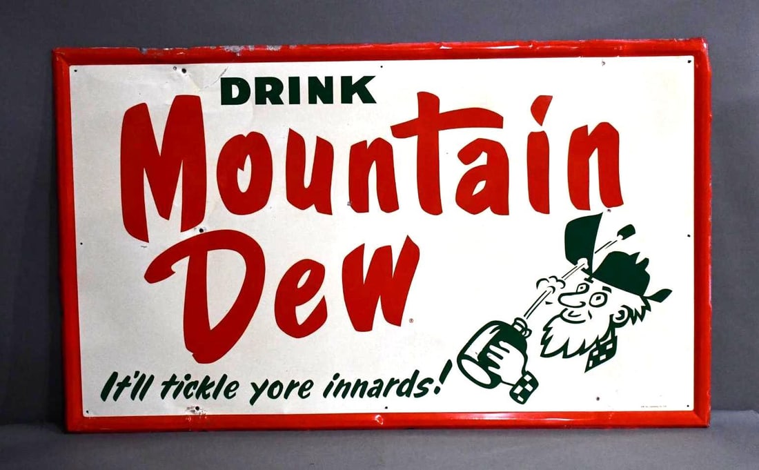 Drink Mountain Dew "it'll Tickle Yore Innards" W/logo Metal Sign (large ...