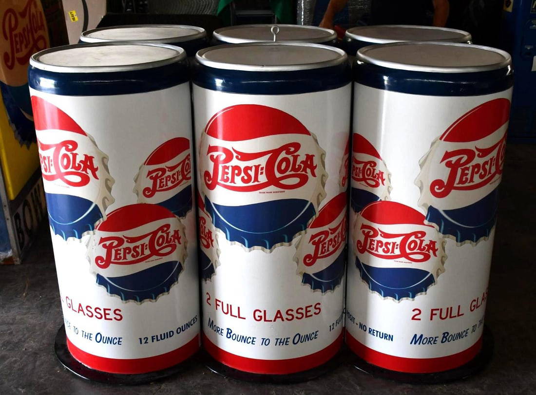 Large Pepsi Wrapped Busch Cans Off Of The Original Pulling Sled Auction