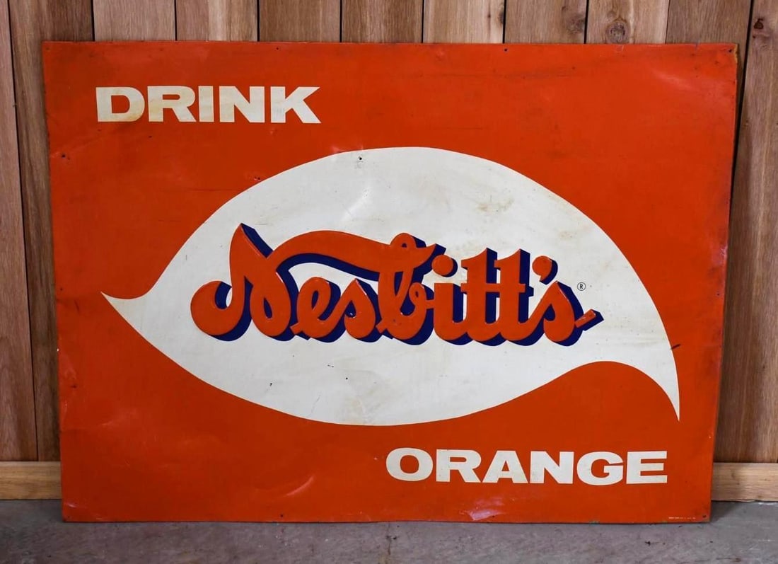 Drink Nesbitt's Orange Metal Sign (tac) Auction
