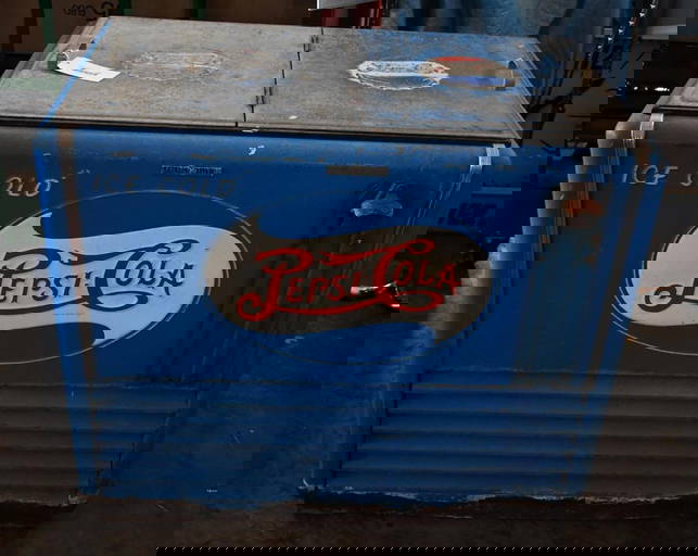 Embossed Pepsi Cola Cooler, Compressor Is Missing