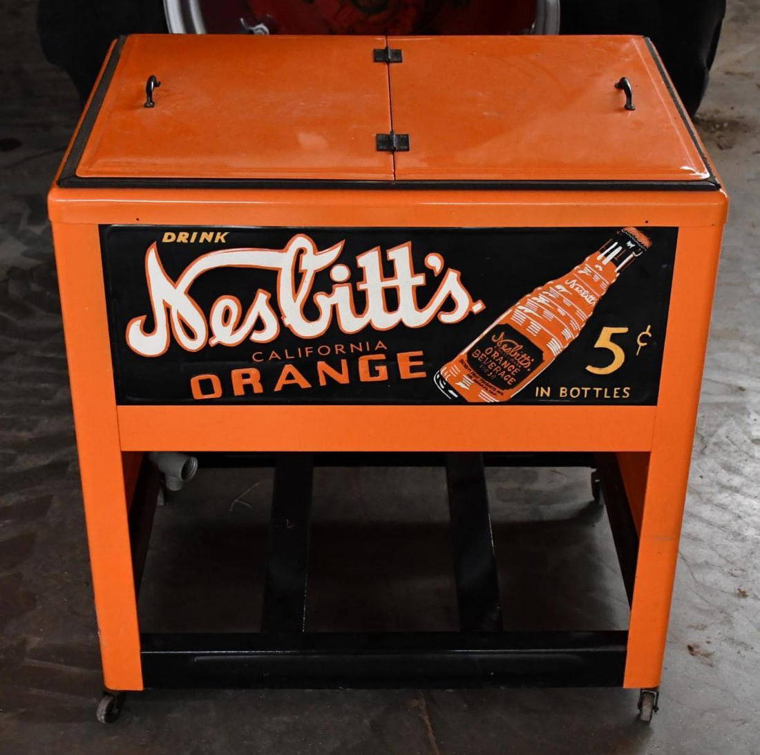 Nesbitt's California Orange Metal Ice Chest Auction
