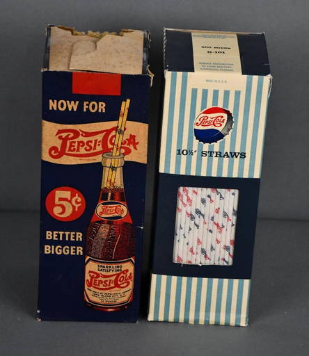 2 Different Pepsi Cola Boxes Of Straws
