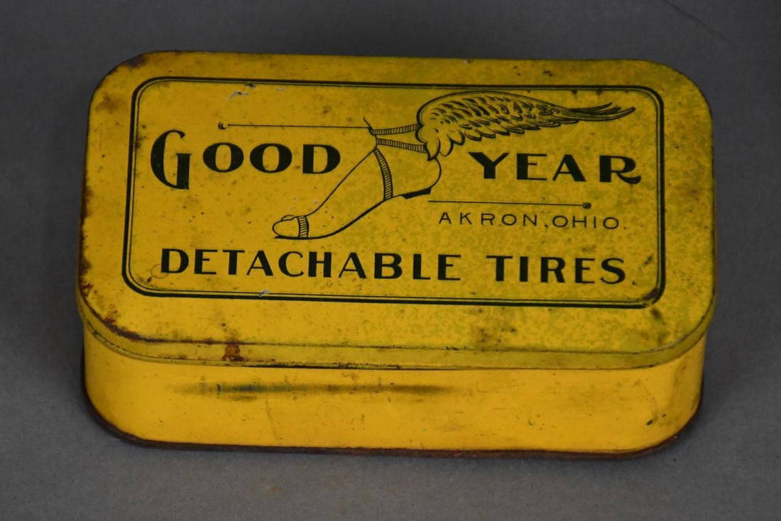 Goodyear W/winged Foot Logo Yellow Metal Repair Kit Auction