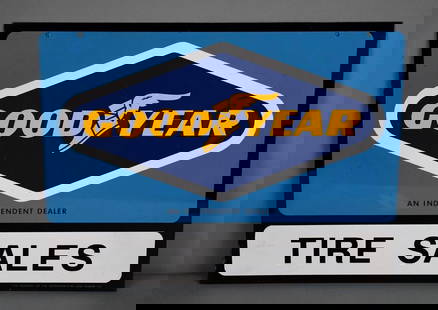 Goodyear W/winged Foot Logo Metal Sign