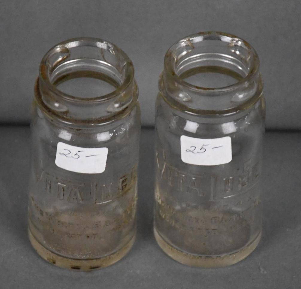 2-oilzum Vita-lube Glass Jars Auction