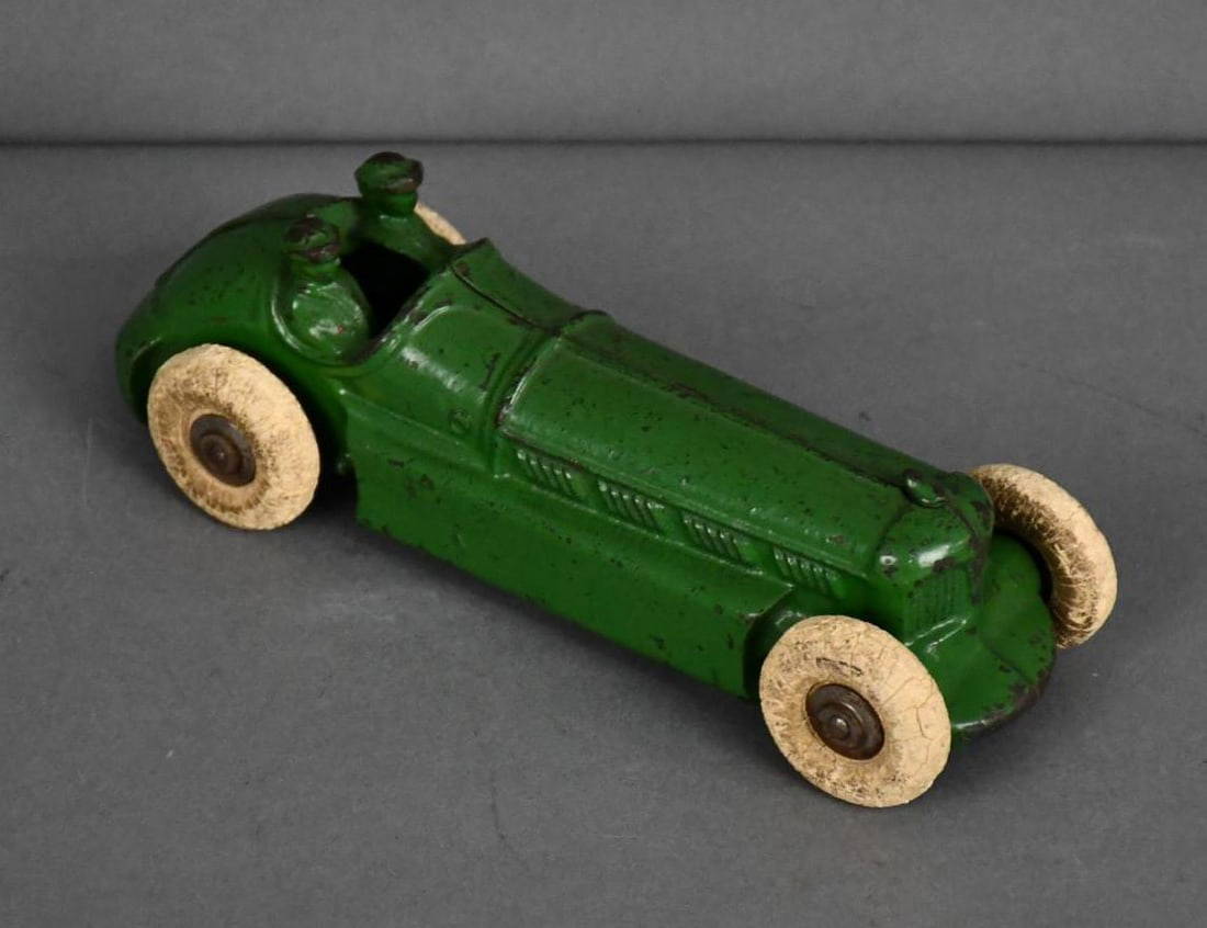 Cast Iron Race Car W/two-man Team Auction