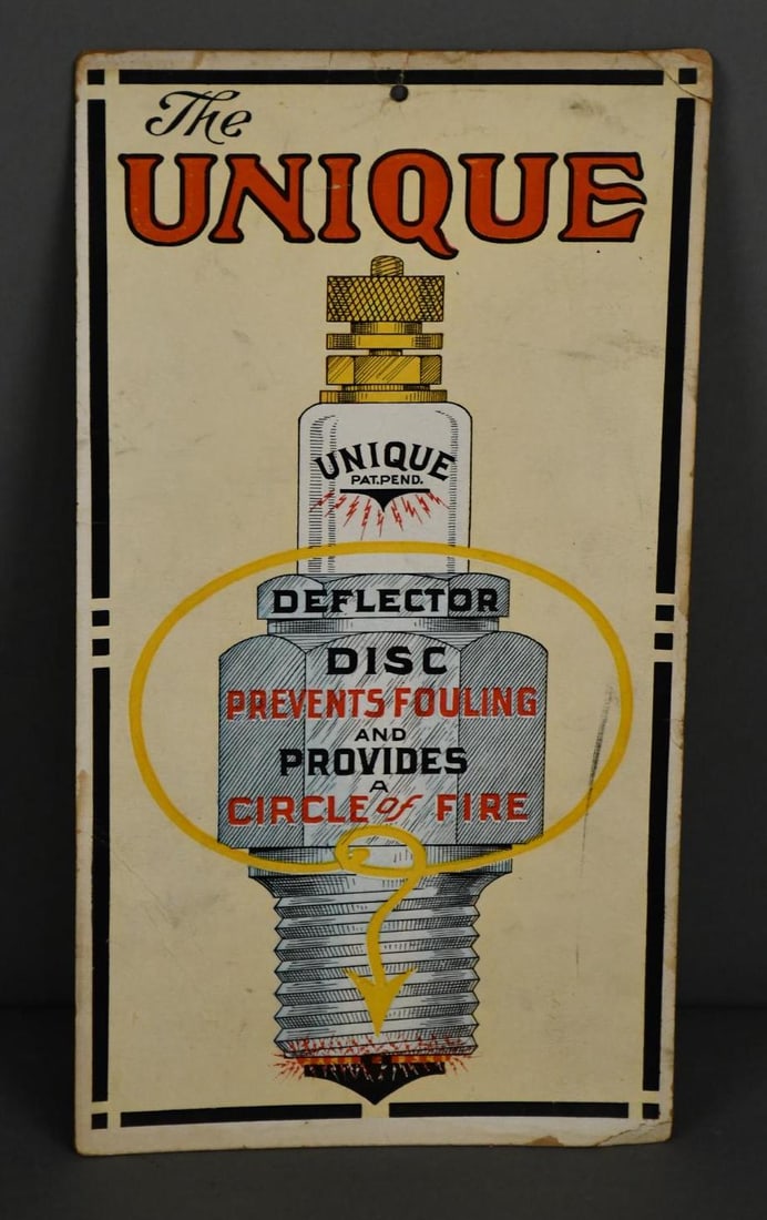 The Unique Deflector Spark Plug Cardboard Sign