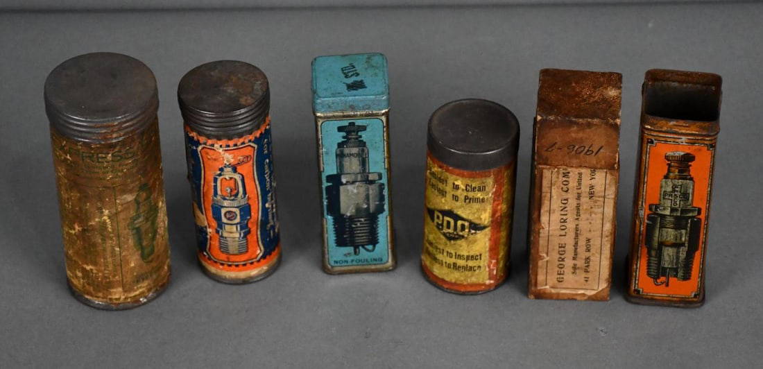 5-spark Plug Containers Metal, Cardboard & Wood Auction