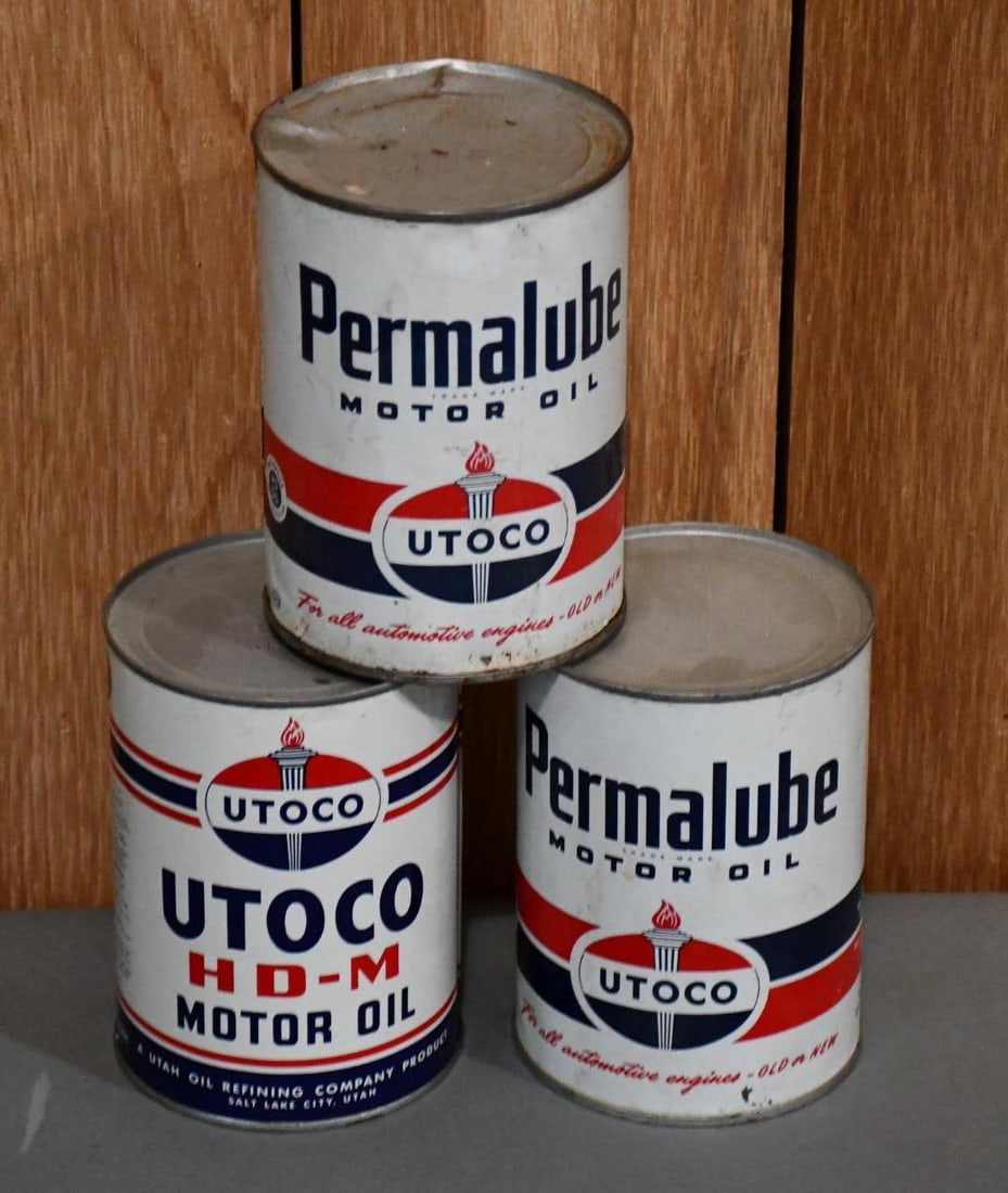 3-standard Oil Of Utah Utoco Motor Oil One Quart Metal Cans Auction
