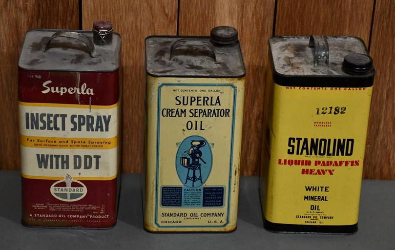 3 Standard One Gallon Square Metal Cans