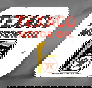 16" Texaco "clean, Clear, Golden" Motor Oil Ssp Sign 8.5