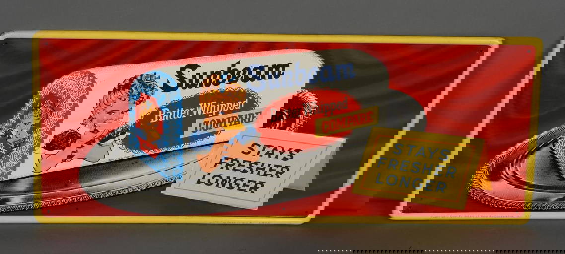 Sunbeam "stays Fresher Longer" W/logo Metal Sign (tac)