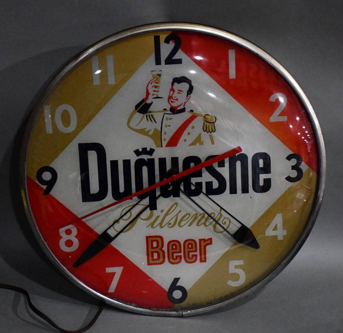 Duquesne Pilsener Beer W/logo Light Clock Auction
