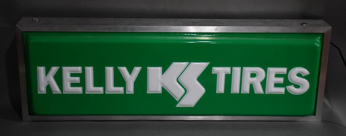 Kelly Tires W/logo Plastic Lighted Sign Auction