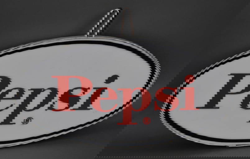 Pepsi Cola Lighted Rotating Oval Sign