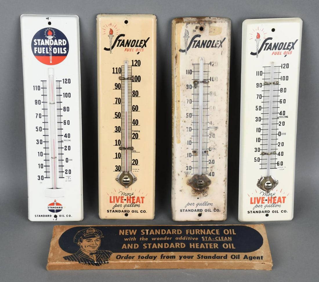 4-stanolex & Standard Heating Oil Metal Thermometers Auction