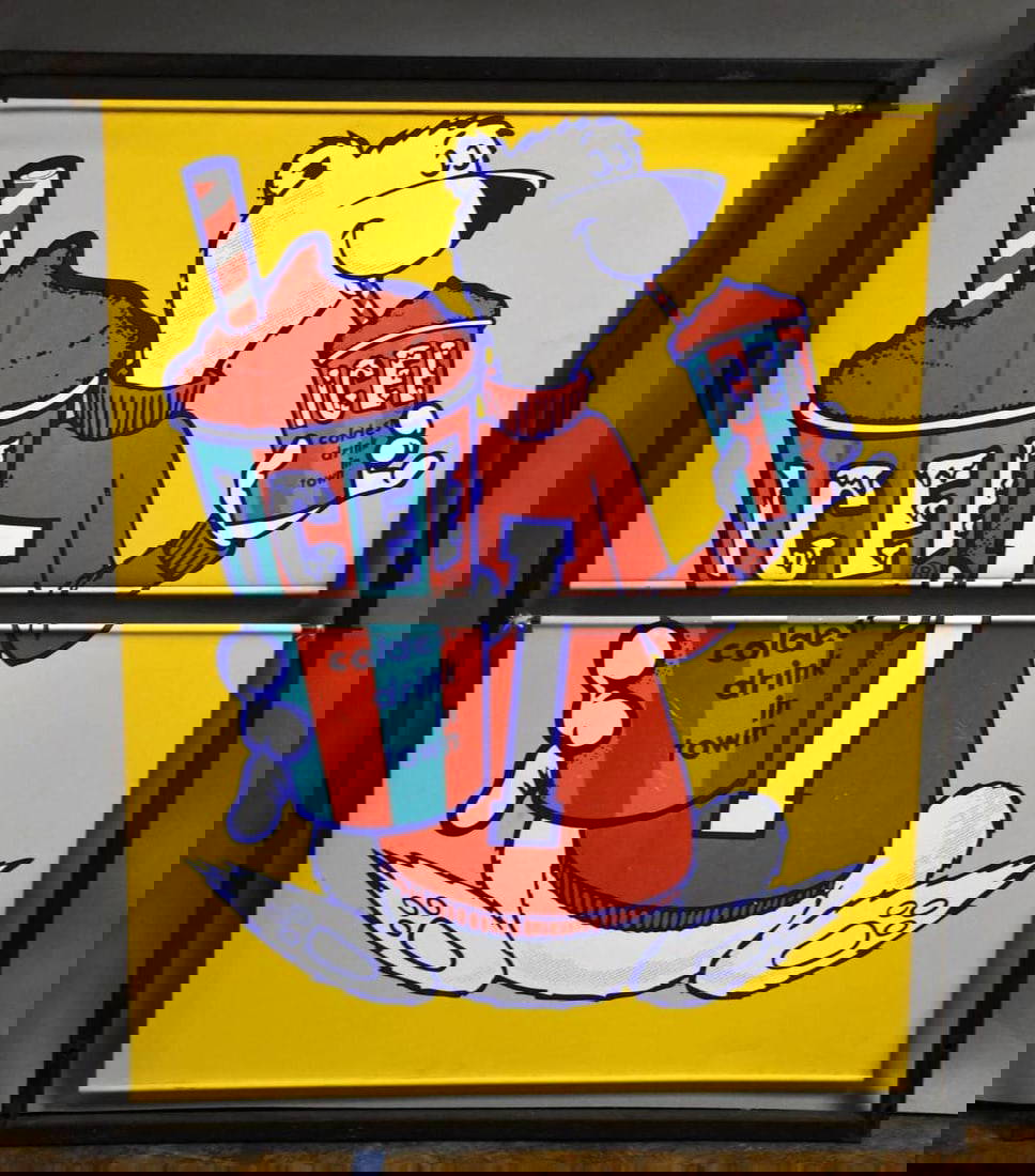 Icee "coldest Drink In Town" W/bear Logo Metal Signs (tac) Auction