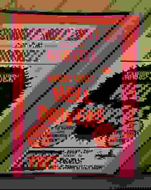 Famous Lucky Hell Drivers Cardboard Poster Auction