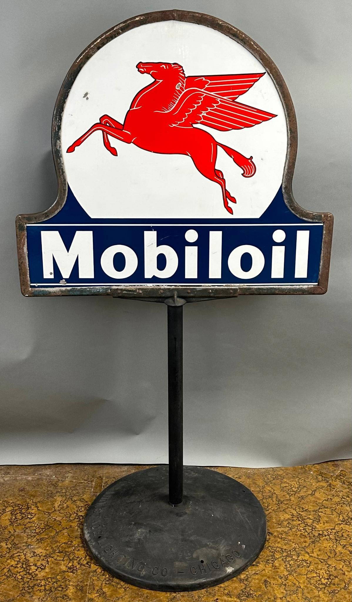 Mobil Oil Porcelain Sidewalk Sign (tac) Auction
