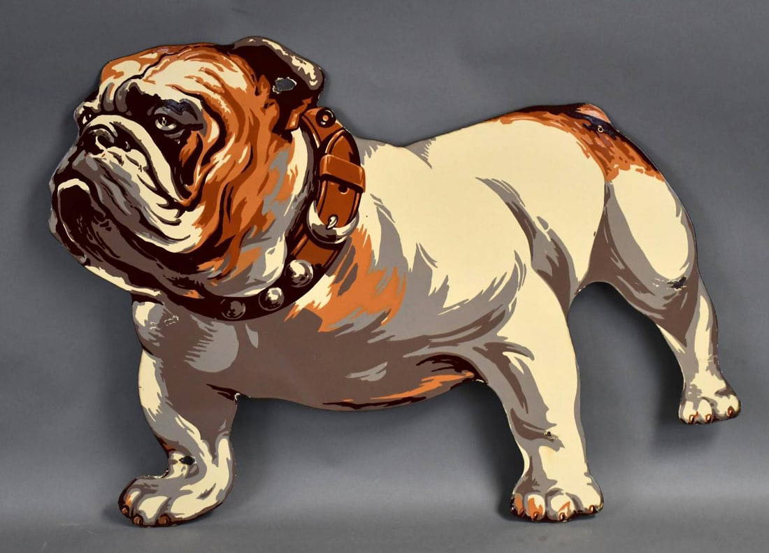 (mack) Bulldog Porcelain Sign (tac) Auction