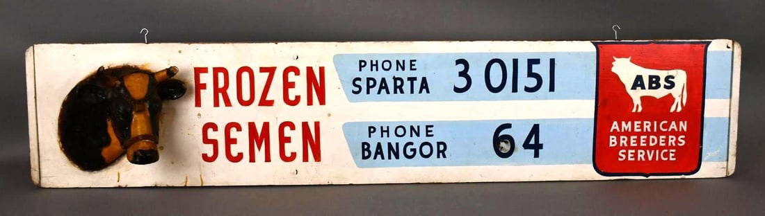 Unique Abs Breeders Frozen Semen 3-d Sign Auction