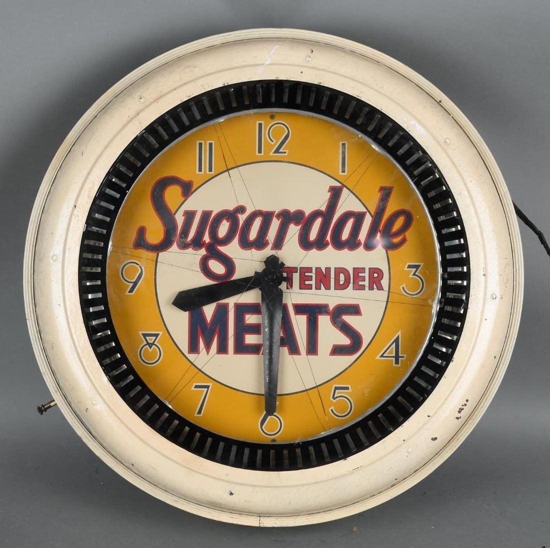 Sugardale Tender Meats Neon Spinner Clock Auction