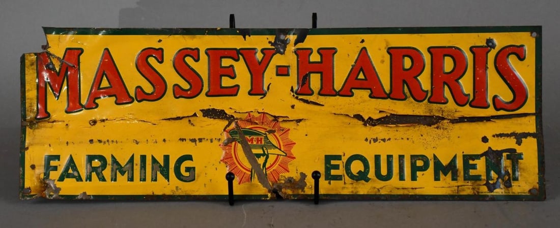 Massey Harris Farm Equipment Metal Sign Auction