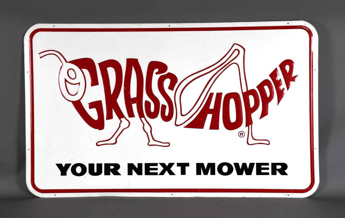 Grass Hopper Mowers Metal Sign Auction