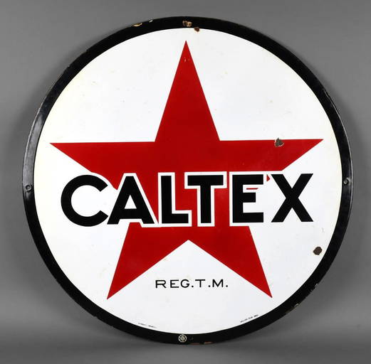 40" Caltex W/star Logo Porcelain Sign (tac)