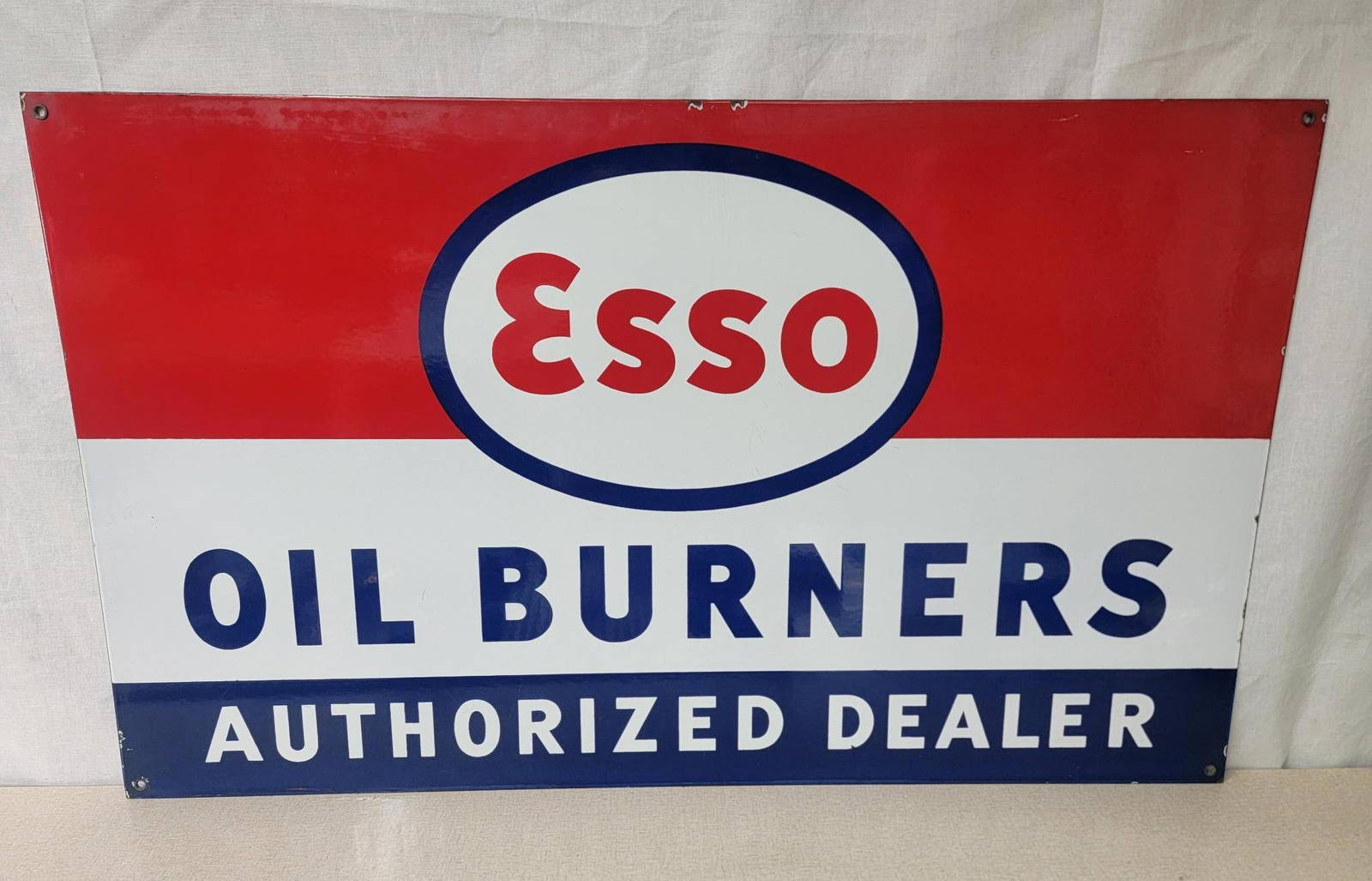 Esso Oil Burner Dealer Porcelain Sign (tac) Auction