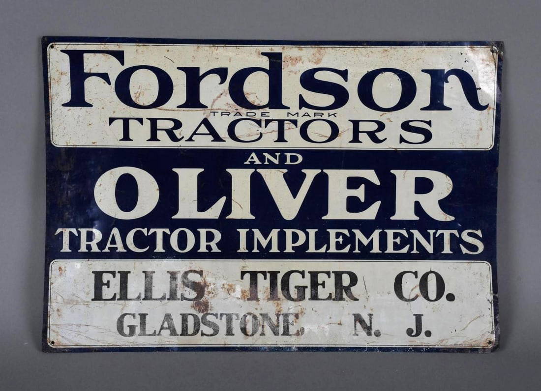 Fordson & Oliver Tractors Metal Sign (tac) Auction