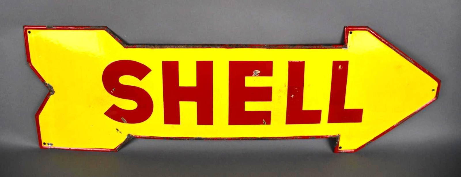 Shell (gasoline) Di-cut Porcelain Arrow Sign (tac) Auction