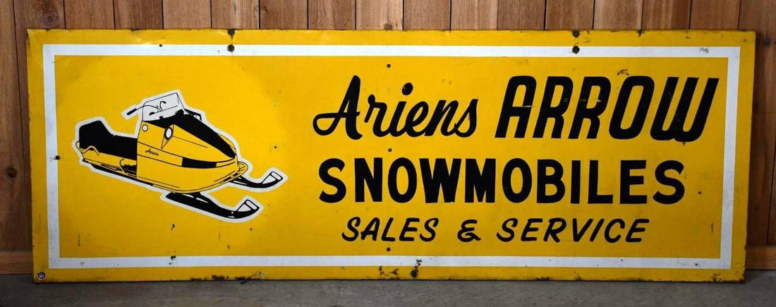Ariens Arrow Snowmobile Metal Sign (tac) Auction