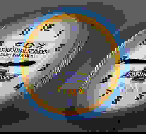 Chevrolet Time W/bowtie Logo Neon Clock Auction