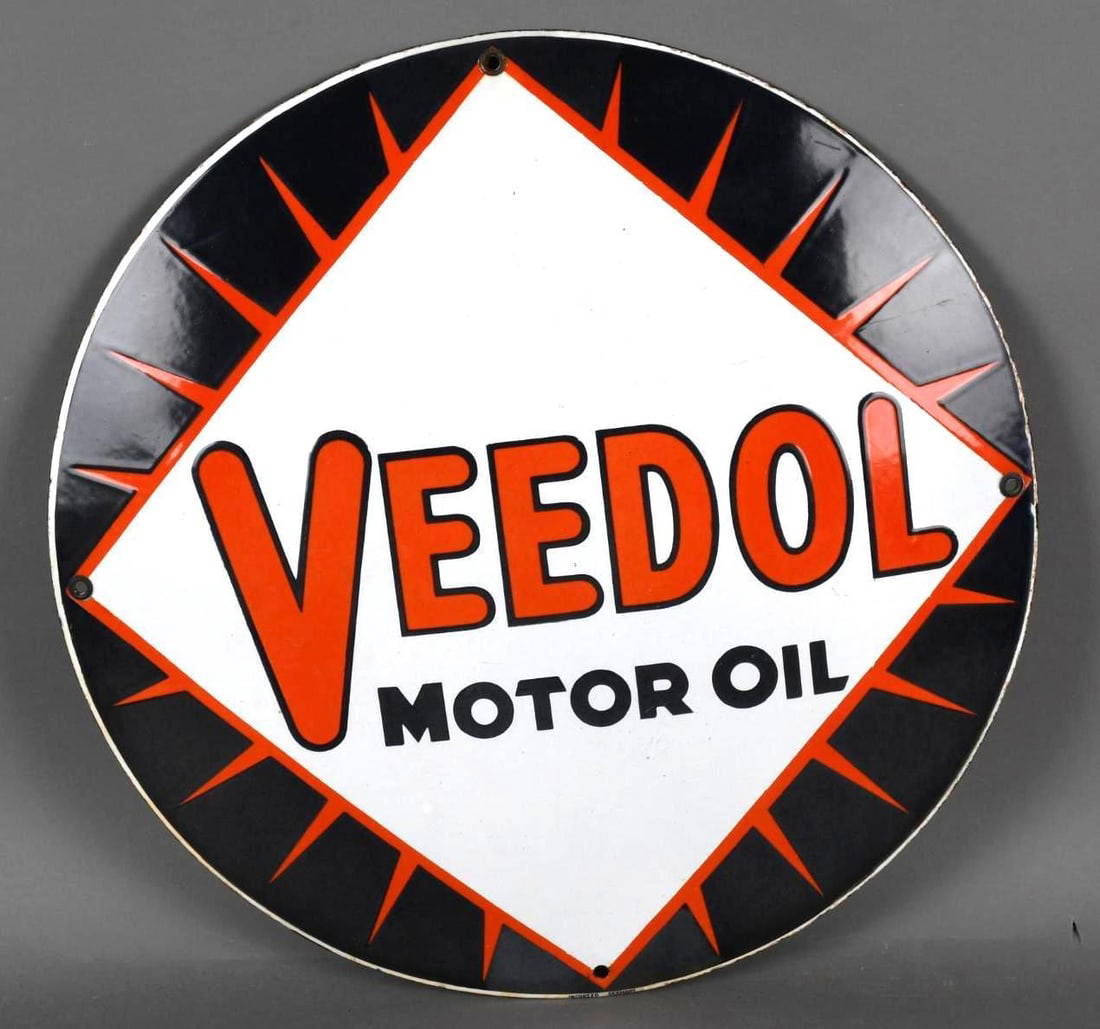 Veedol Motor Oil Porcelain Sign (tac) Auction