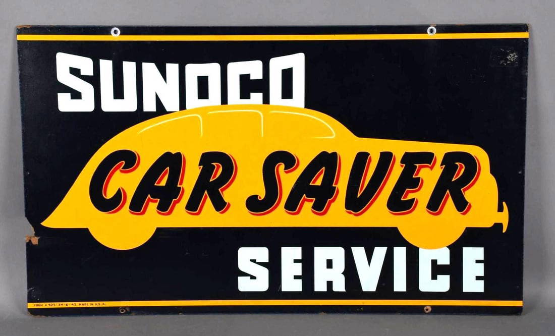 Sunoco Car Saver Service W/airflow Image Masonite Sign (tac) Auction
