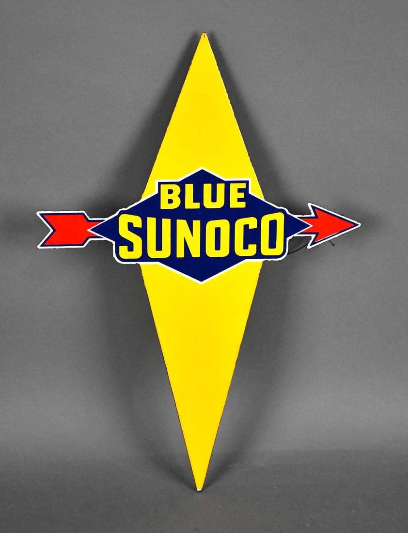 Blue Sunoco Porcelain Pump Sign (tac) Auction